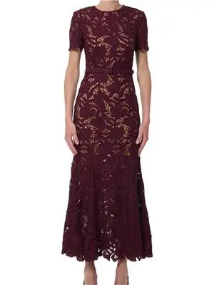 SELF-PORTRAIT Lace Midi Dress - Multicolor
