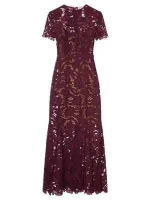 SELF-PORTRAIT Self-Portrait Belted Lace Midi Dress No