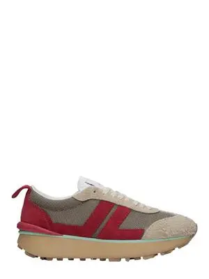 LANVIN Bumpr Mesh Sneakers - Off-white/red