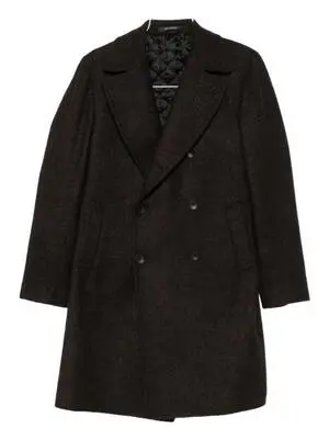 Tagliatore Double-breasted Long Sleeve Coat - Black