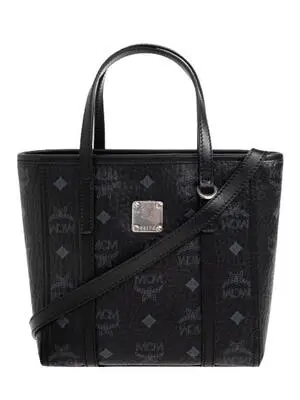 Mcm Logo Tote Bag - Black