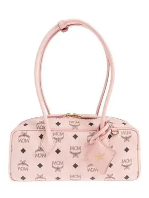 Mcm Aren Visetos Shoulder Bag - Nude