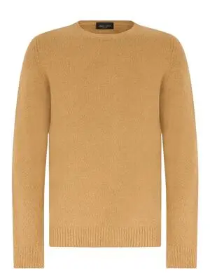 ROBERTO COLLINA Bouclé Crewneck Knitted Sweater - Nude