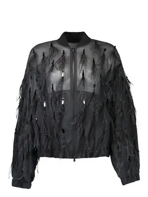 Brunello Cucinelli Embroidered Zip-up Bomber Jacket - Lignite Ash