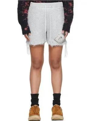 DOUBLET Metallic Wire Detail High-waisted Shorts - Silver