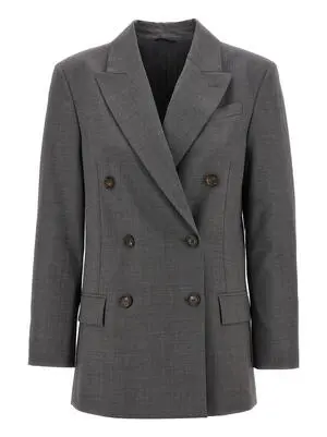 Brunello Cucinelli Double Breasted Blazer - Black