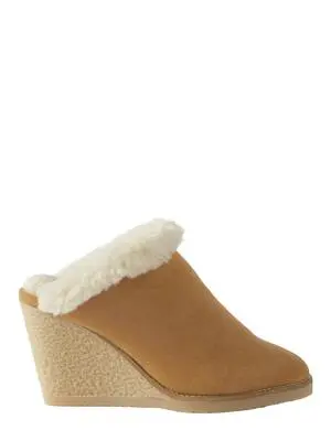 Isabel Marant Étoile Shearling Wedge Mules - Beige