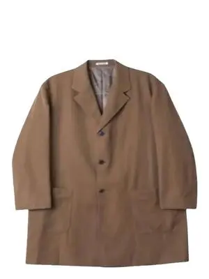 Auralee Long-sleeved Wool Coat - Brown