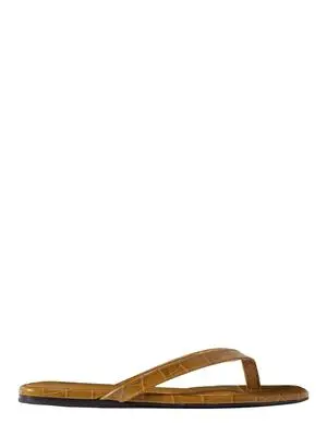 TOTEME Square Toe Flip Flops - Brown