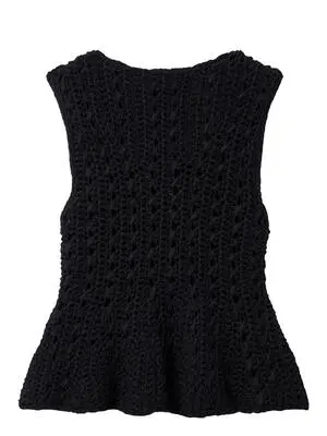 Khaite Yuka Crocheted Top - Black