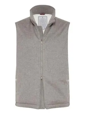 Brunello Cucinelli Zip-up Padded Vest - Grey