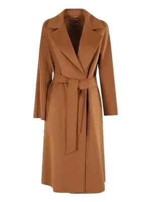Max Mara Belted Mid-length Coat - Tobacco Color