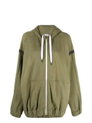 Brunello Cucinelli Monili Embellished Zip-up Hoodie - Green