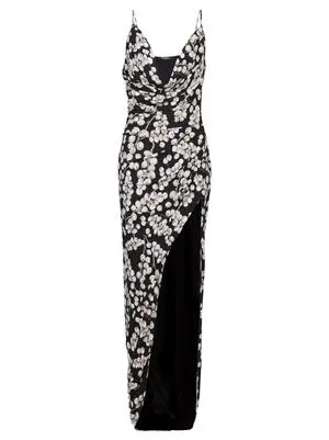 Balmain Printed Maxi Dress - Black