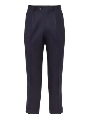 Brunello Cucinelli Brunello Cucinelli Cotton Tapered Trousers Blu