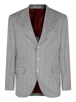 Brunello Cucinelli Brunello Cucinelli Single Breasted Tailored Blazer Grey