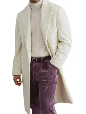 Brunello Cucinelli Long Sleeved Ribbed Coat - Multicolor