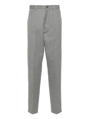 Brunello Cucinelli Straight-leg Tailored Trousers With Pressed Crease - Medium Gray