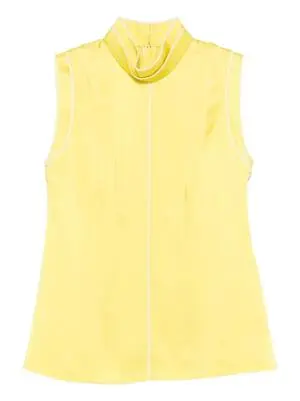 JIL SANDER Sleeveless Stand Collar Vest - Yellow