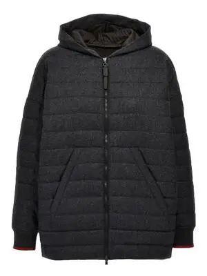 Brunello Cucinelli Zip-up Hooded Jacket - Mist Grey