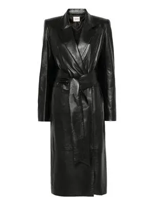 Khaite Lolo" Leather Coat - Black