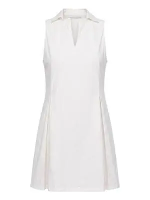 AMOMENTO Hooded Mini Dress With Drawstring Waist - White