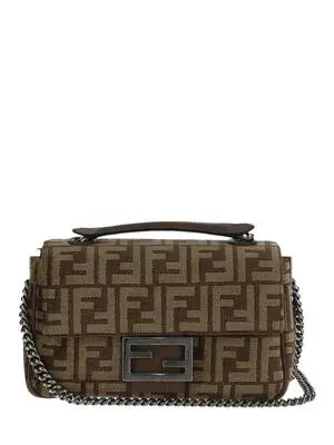 Fendi Baguette Monogram Jacquard Shoulder Bag - Brown
