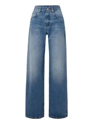 BRUNELLO CUCINELLI Brunello Cucinelli High Waist Wide Leg Jeans With Monili Embellishment