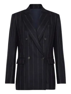BRUNELLO CUCINELLI Brunello Cucinelli Pinstriped Double Breasted Blazer