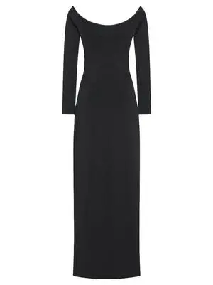 THE ROW Long Sleeve Stretch Dress - Black