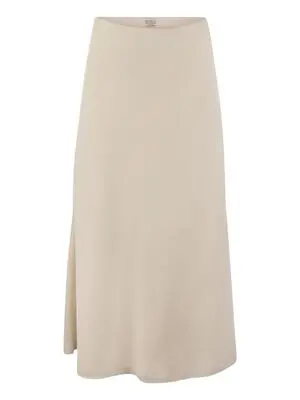 Brunello Cucinelli High-waisted Flared Maxi Skirt - Ivory