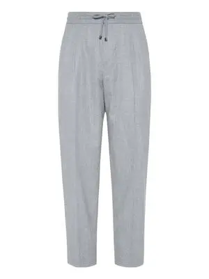 BRUNELLO CUCINELLI Brunello Cucinelli Pleated Tapered Leg Trousers