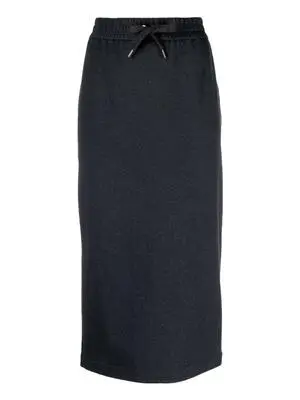Brunello Cucinelli Drawstring Midi Skirt - Black