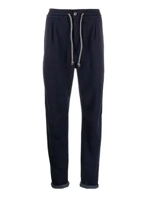 Brunello Cucinelli Drawstring-waist Cashmere Straight-leg Trousers - Black