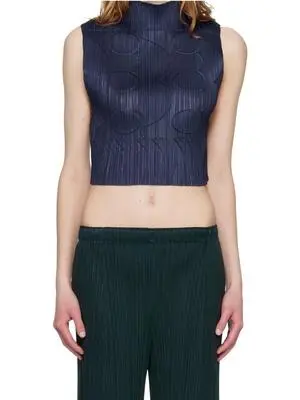 PLEATS PLEASE BY ISSEY MIYAKE Sleeveless Cropped Vest - Black