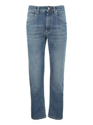 Brunello Cucinelli Mid-rise Straight-leg Jeans - Blue
