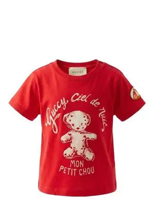 Gucci Teddy Bear Print T-shirt - Red