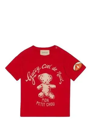 Gucci Teddy Bear Print T-shirt - Red