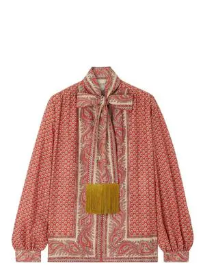 VALENTINO Valentino Long Sleeve Shirt With Fringed Scarf Detail