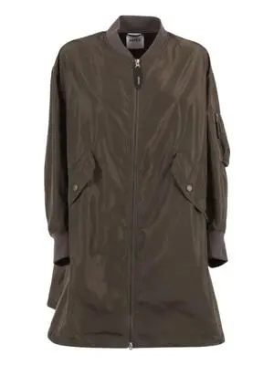 ASPESI Aspesi Ribbed Collar Long-Sleeved Trench Coat