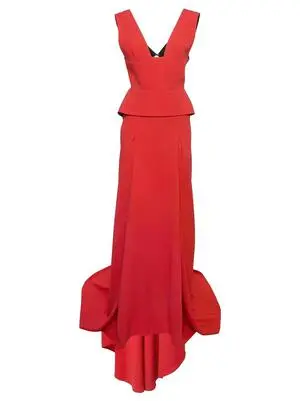 Roland Mouret V-neck Panelled Dress - Red