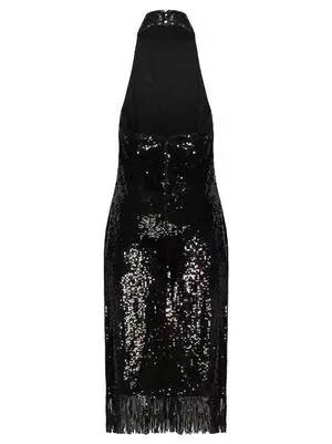 ELLERY Embellished Fringed Mini Dress - Black