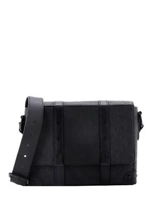 LOUIS VUITTON Trunk Messenger Bag Monogram Taurillon Leather Pm - Black