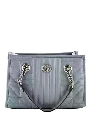 Gucci Gg Marmont Aria Chain Shopping Tote Bag - Grey