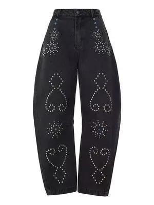 Agua Bendita Fallon Stud-embellished Jeans - Black