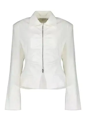 IRO PARIS Ruched Zip-up Jacket - White