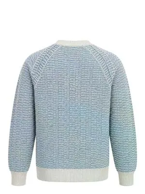 ROBERTO COLLINA Textured Knit Raglan Sleeve Sweater - Blue