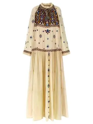 FORTELA Arsia Embroidered Maxi Dress - Neutrals