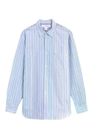 Comme Des Garçons Striped Long-sleeve Shirt - Blue