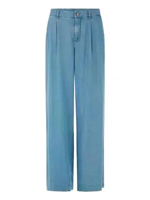 MARCCAIN Wichita Pleated Wide-leg Jeans - Blue